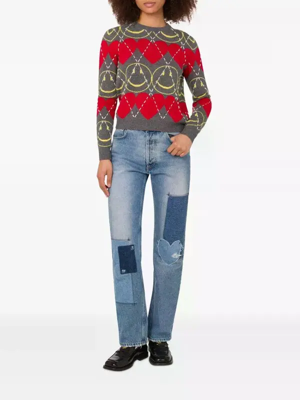 Moschino Smiley Face Patterned Sweater