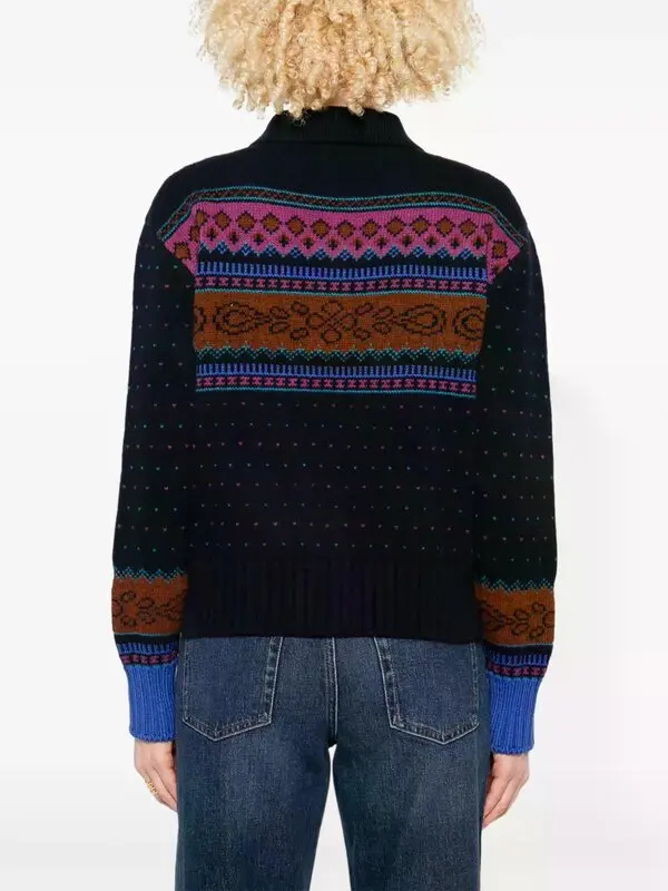 Etro Fair Isle Cardigan With Spread Collar