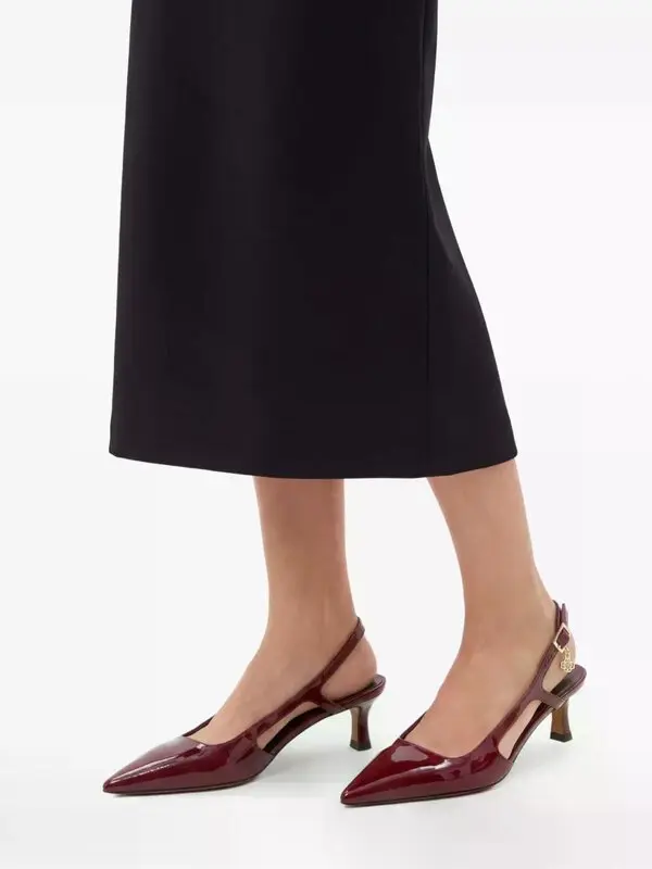 Maje Patent Leather Slingback Pumps - Red