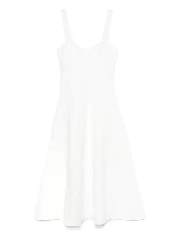 Maje Pointelle Knit Midi Dress With Hand-embroidered Details