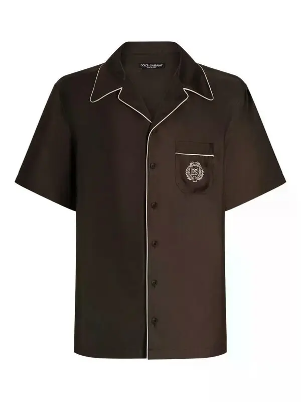 Dolce & Gabbana Collared Short-sleeve Shirt - Brown
