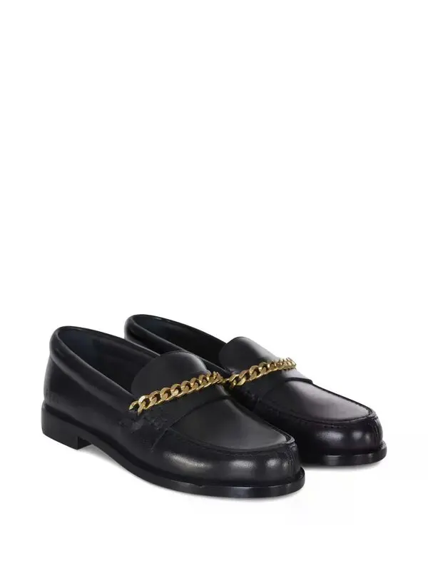 GOLDEN GOOSE Leather Loafers With Chain Detail