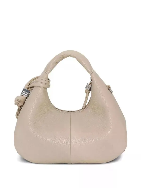 GANNI Mini Grained Tote Bag - Neutrals