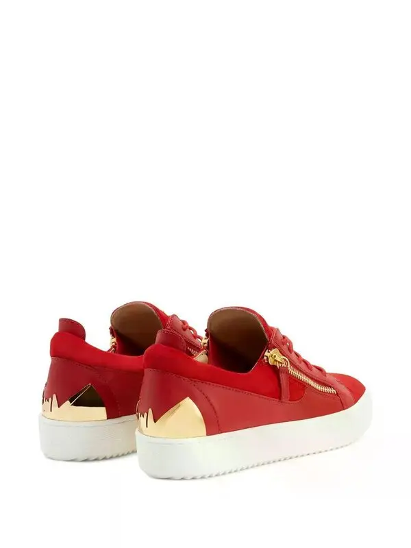 GIUSEPPE ZANOTTI Frankie Low-top Sneakers With Gold-tone Hardware - Red