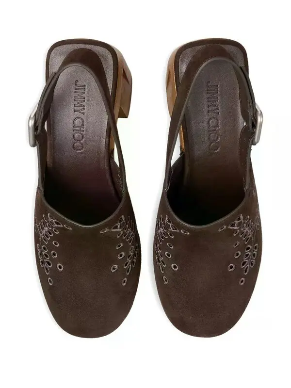 JIMMY CHOO Alida Suede Platform Clogs