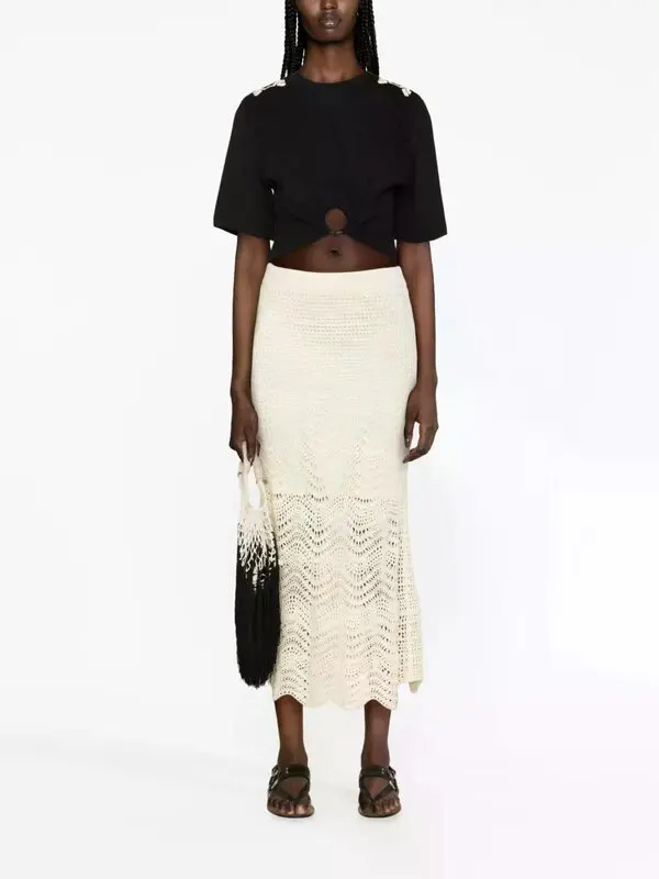 Johanna Ortiz Embroidered Cropped T-shirt