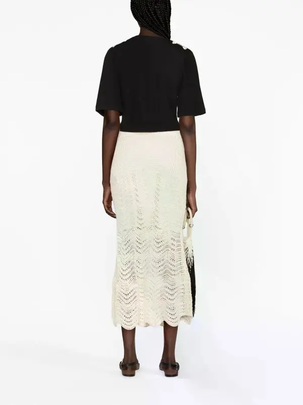 Johanna Ortiz Embroidered Cropped T-shirt