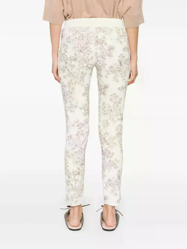 JUVIA Cotton-blend Floral Print Pants