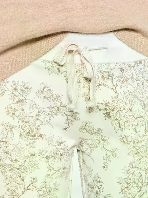 JUVIA Cotton-blend Floral Print Pants