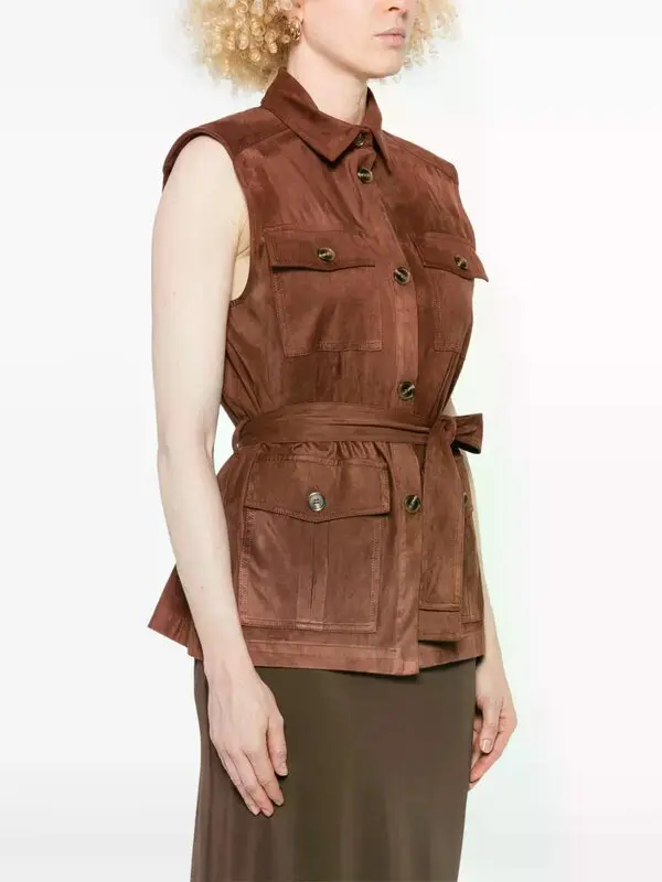 D.exterior Sleeveless Belted Gilet
