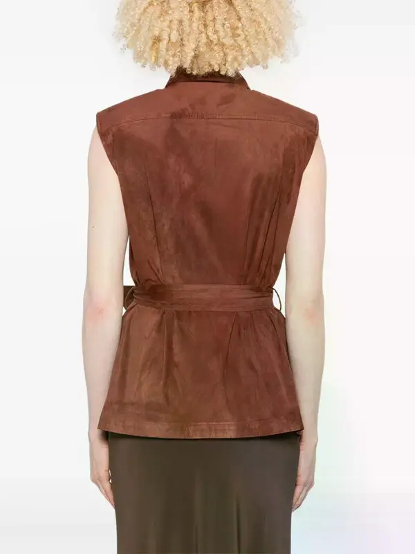 D.exterior Sleeveless Belted Gilet