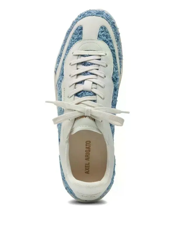Axel Arigato Dice T-toe Sneakers With Frayed Denim Panelling - Blue