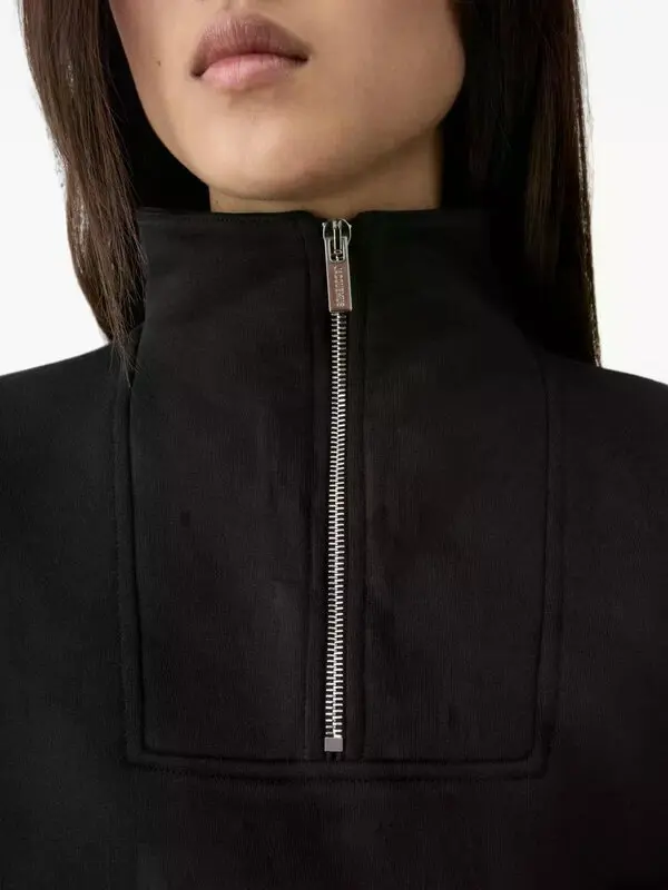 Jacquemus Zip-neck Cotton Fleece Sweater - Black
