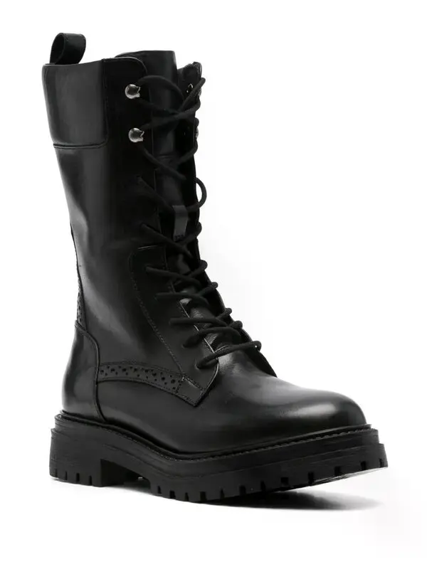 Geox 40mm Iridea Combat Boots - Black