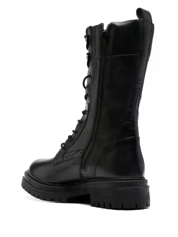 Geox 40mm Iridea Combat Boots - Black