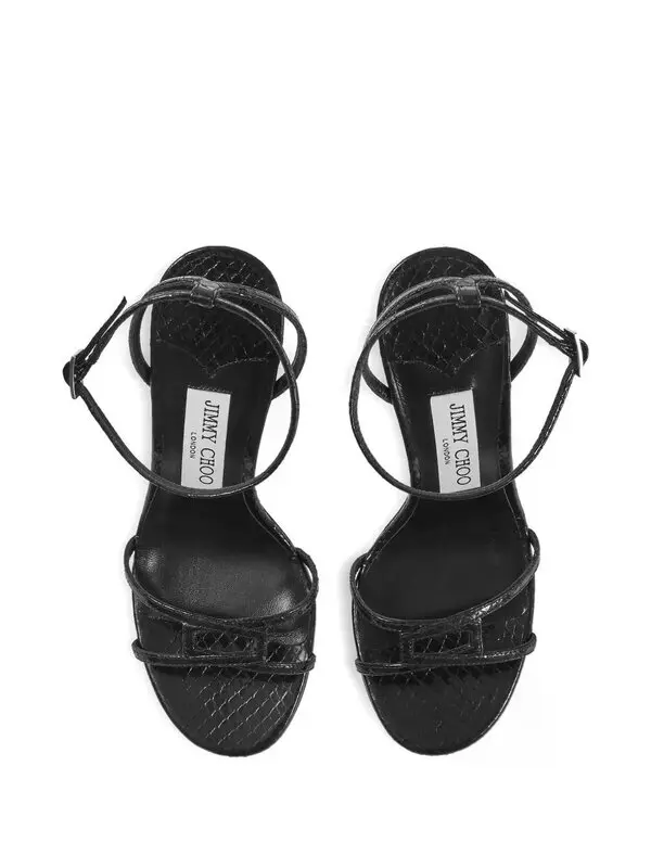 JIMMY CHOO 100mm Leather Sandals - Black