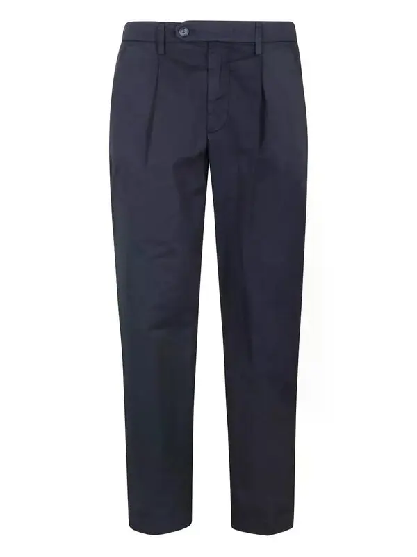 RE-HASH Pleated Trousers With Off-centre Button Fastening - Blue