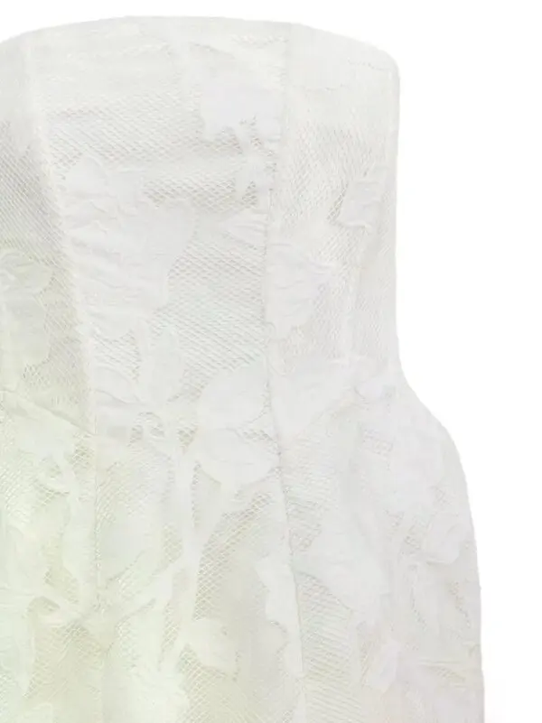 FLEUR DU MAL Lace Strapless Dress - White