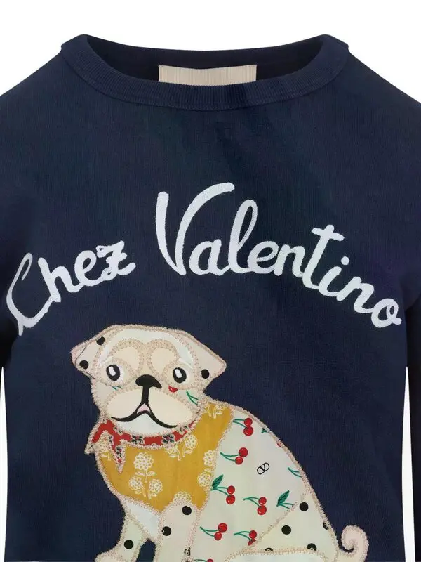 Valentino Garavani Crew Neck Long Sleeve Sweater