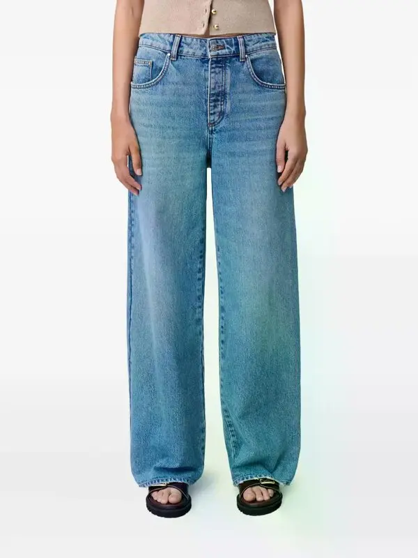Claudie Pierlot Wide-leg Faded Jeans