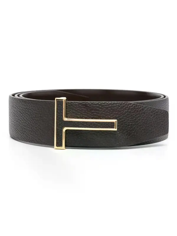 TOM FORD Logo-buckle Leather Belt - Brown