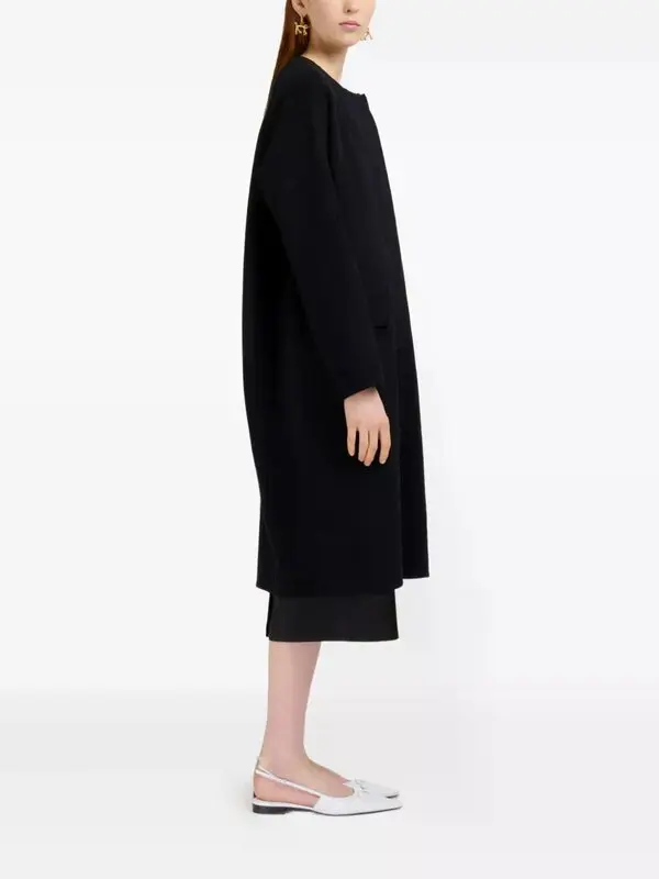 Marni Logo-embroidered Coat - Black