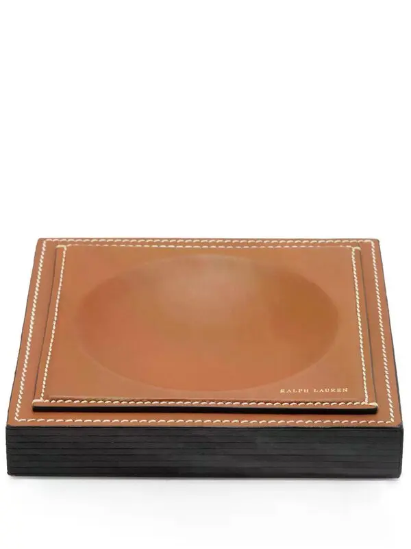 Ralph Lauren Brennan Leather-teak Catchall - Brown
