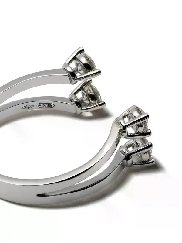 Delfina Delettrez 18 Carat White Gold Dots Ring With Diamonds