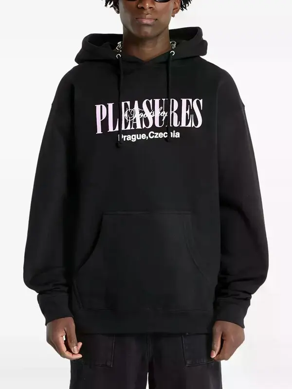 PLEASURES Logo Print Hooded Sweatshirt