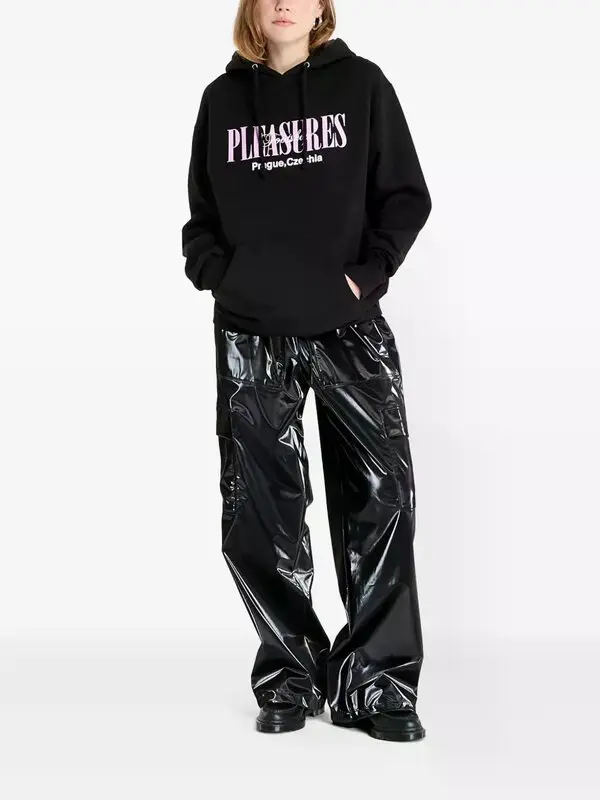 PLEASURES Logo Print Hooded Sweatshirt