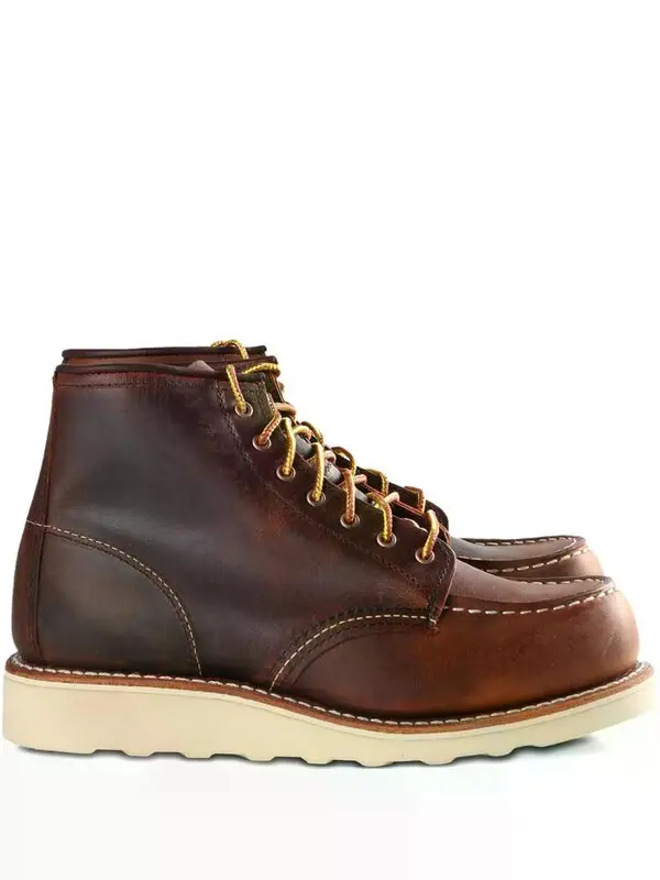 Red Wing Lace-up Leather Work Boots - Brown