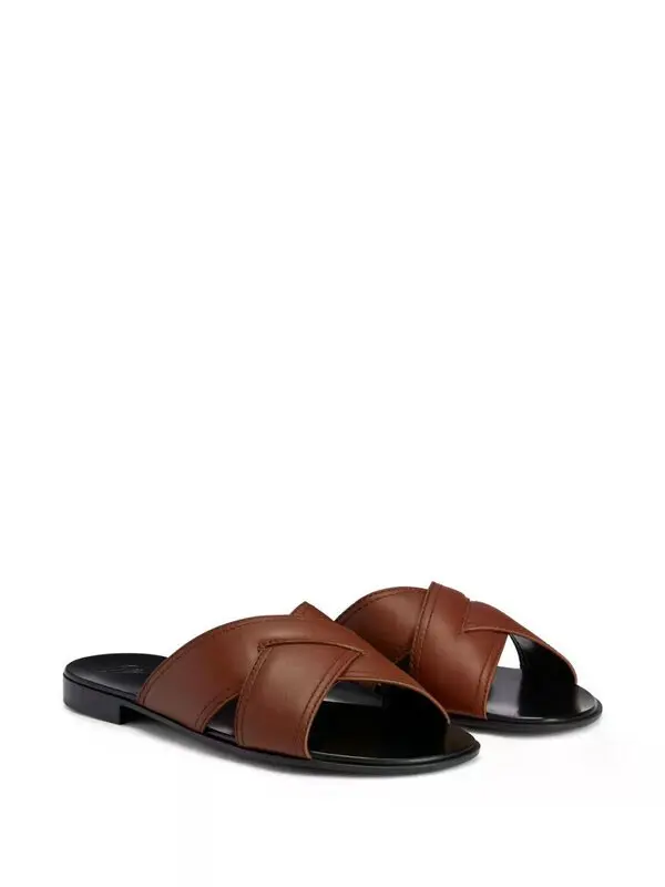 GIUSEPPE ZANOTTI Flavio Crossed-leather Sandals - Brown