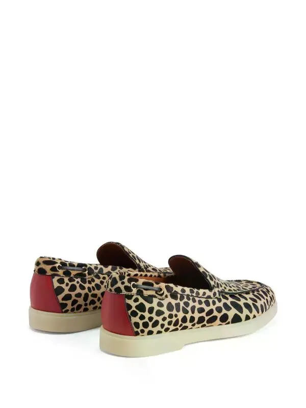 GIUSEPPE ZANOTTI Leopard-print Suede Loafers - Neutrals