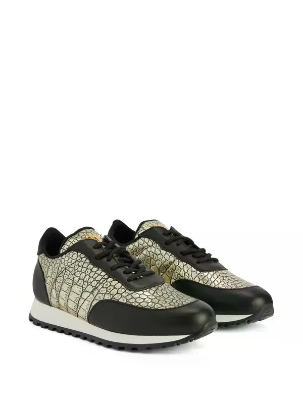 GIUSEPPE ZANOTTI Jimi Embossed Crocodile Effect Sneakers - Black