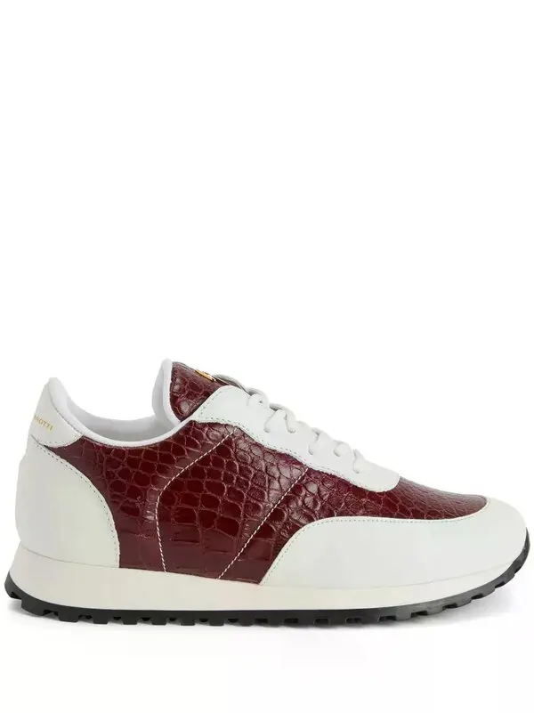 GIUSEPPE ZANOTTI Jimi Crocodile Effect Leather Sneakers - Multicolour