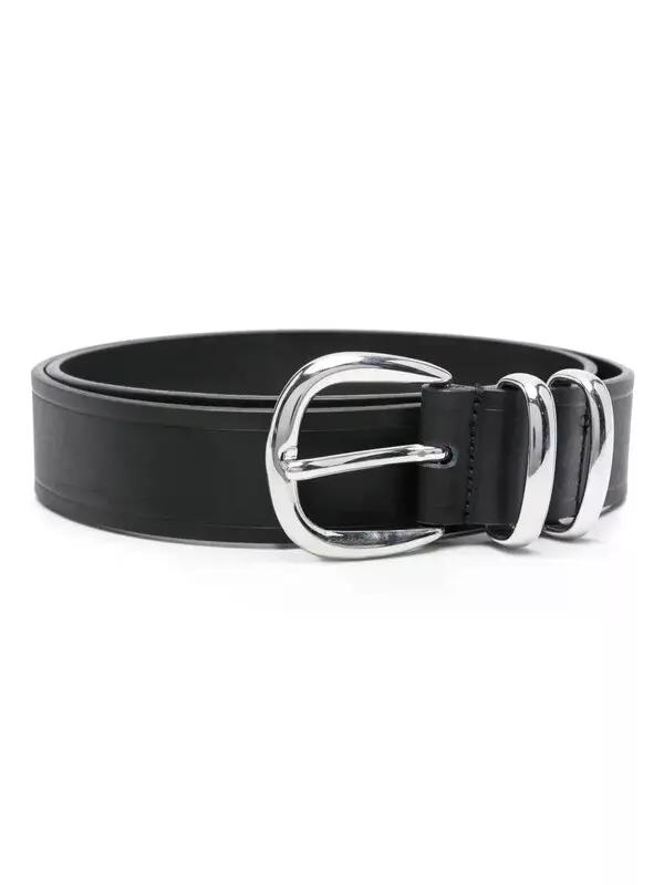 SUNFLOWER Tip End Leather Belt - Black