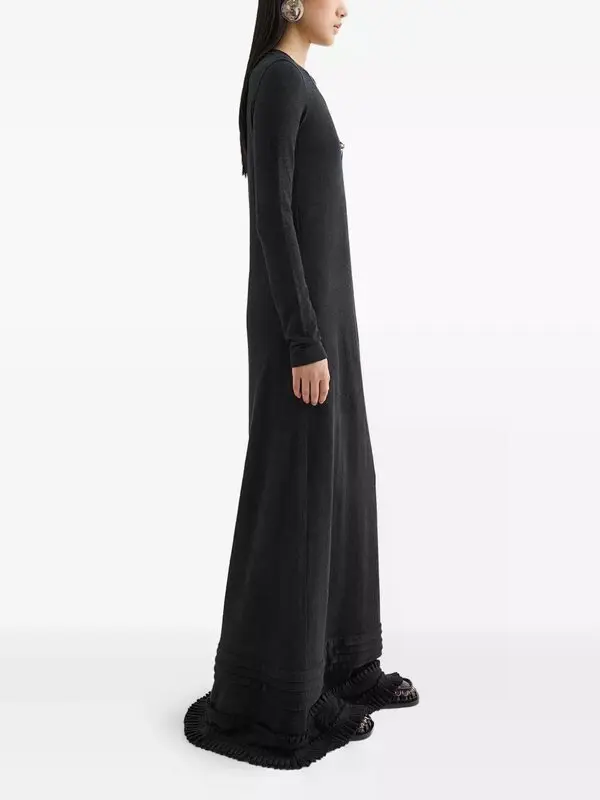 JIL SANDER Crewneck Maxi Dress With Ruffled Hem