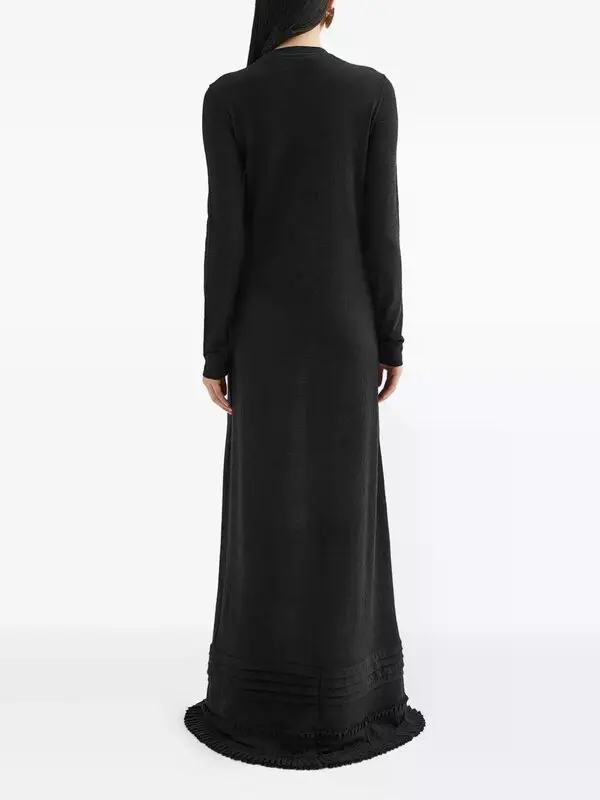 JIL SANDER Crewneck Maxi Dress With Ruffled Hem