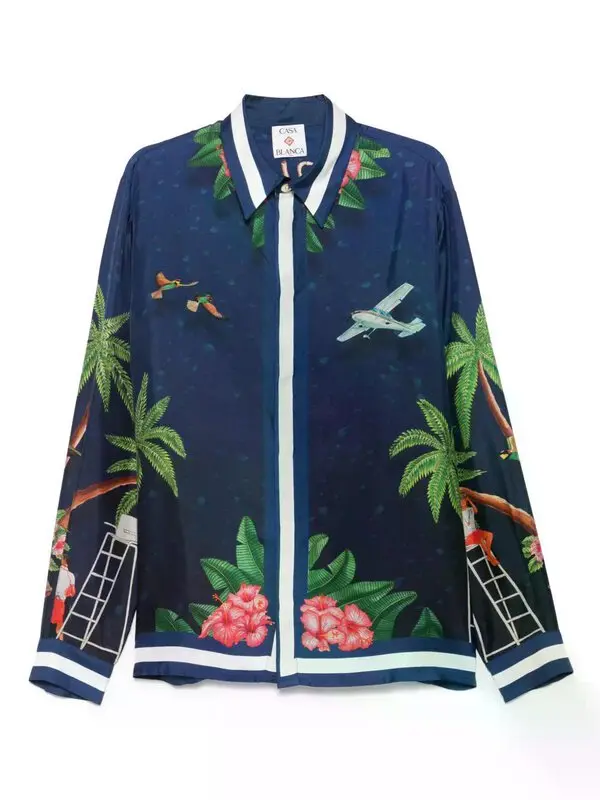 Casablanca Silk Shirt - Blue