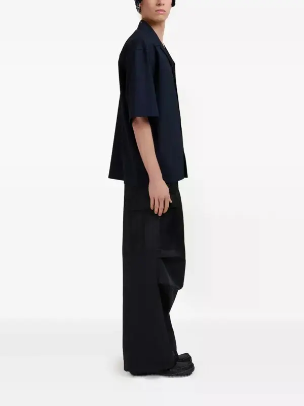 Marni Embroidered Short-sleeve Shirt - Blue