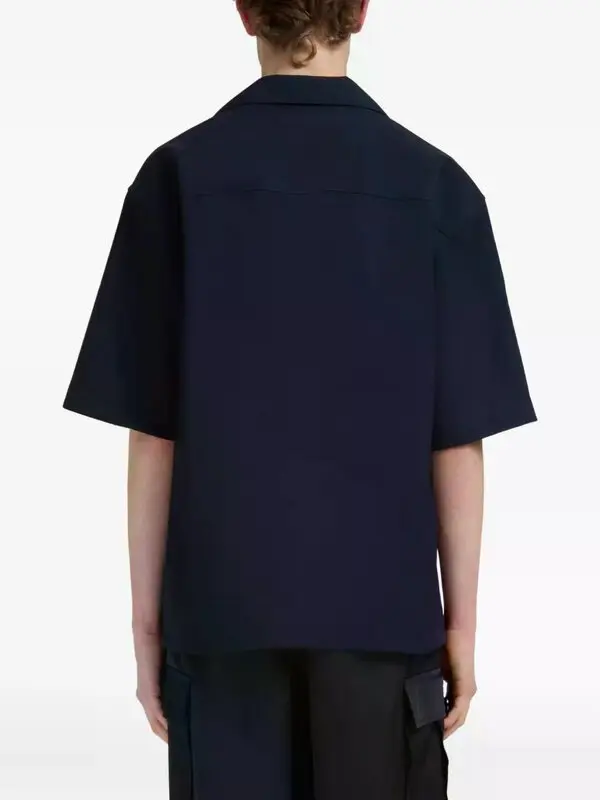 Marni Embroidered Short-sleeve Shirt - Blue