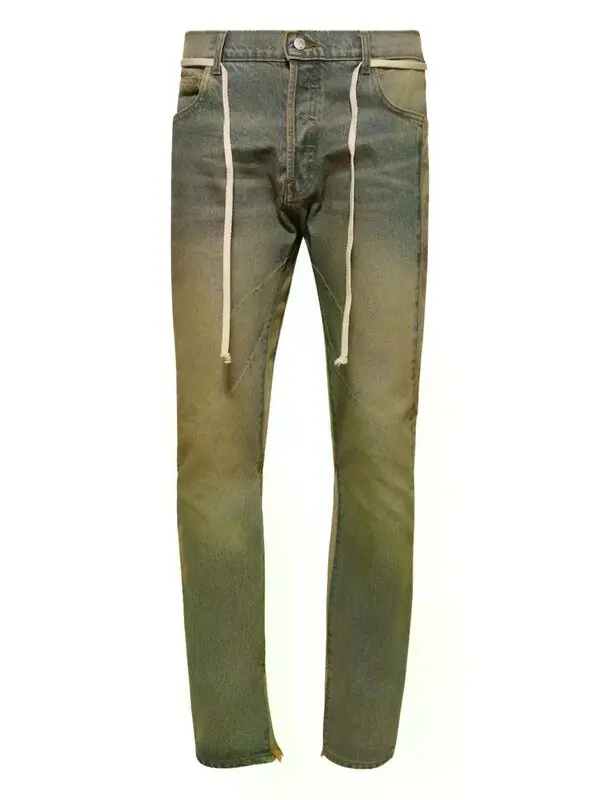 RRR123 Powder Distressed Drawstring Jeans - Blue