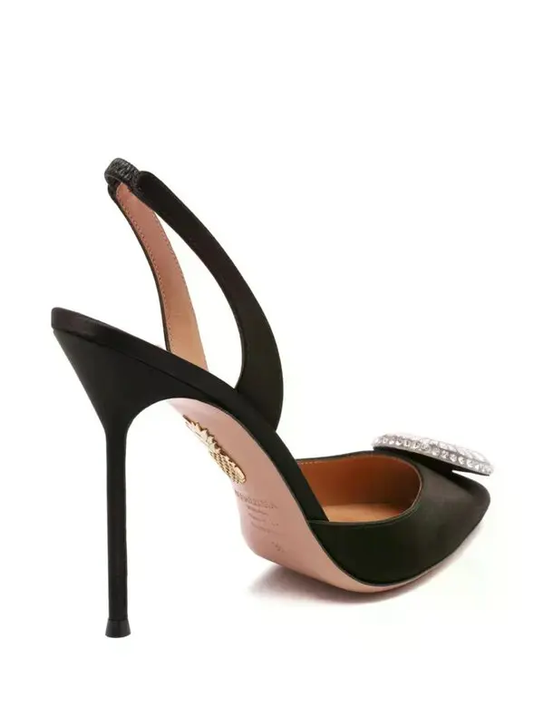 AQUAZZURA Crystal Hoop Slingback Pumps - Black