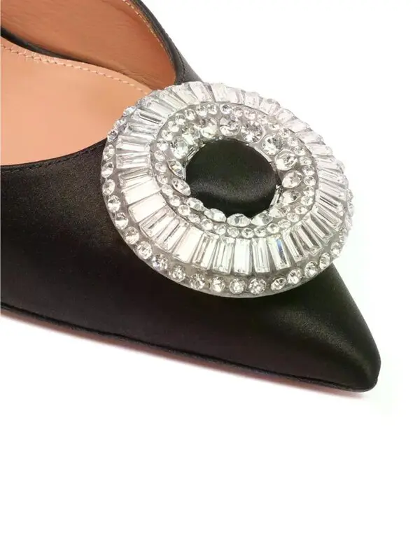 AQUAZZURA Crystal Hoop Slingback Pumps - Black
