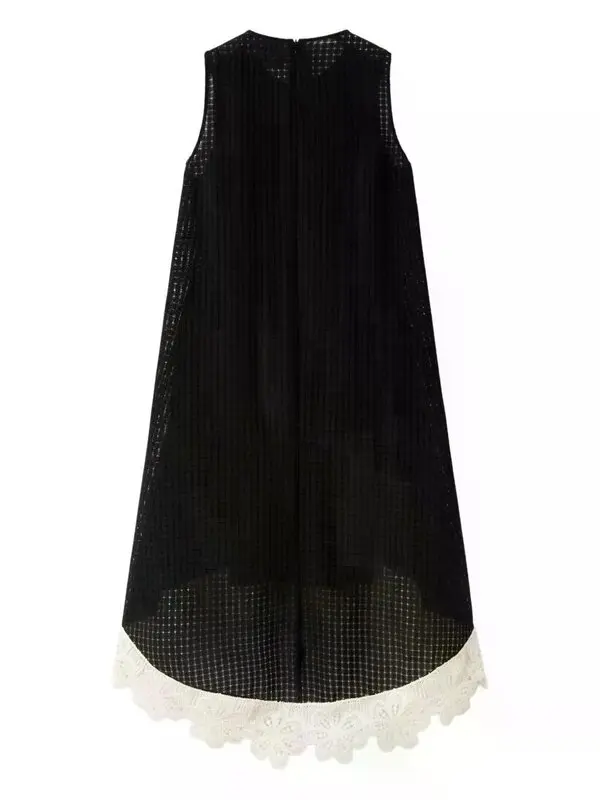 La DoubleJ La Scala Lace-embroidered Sleeveless Midi Dress