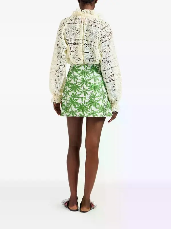 La DoubleJ Palm Tree-print Mini Skirt