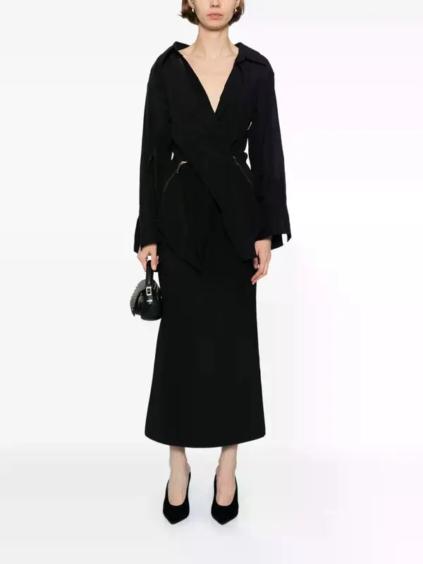 Maticevski V-neck Overlap Zip Shirt