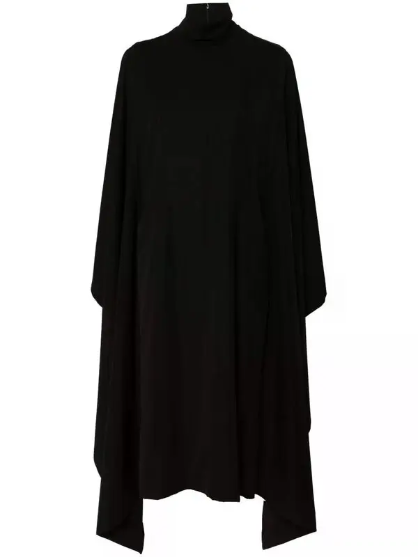 ALAINPAUL Draped Midi Dress - Black