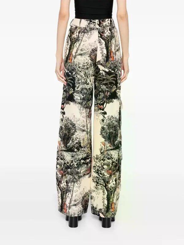 ISABEL SANCHIS Landscape Print Cargo Trousers