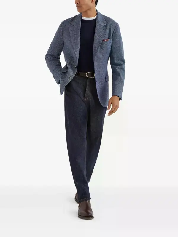 Brunello Cucinelli Cavallo Wool-blend Blazer - Blue